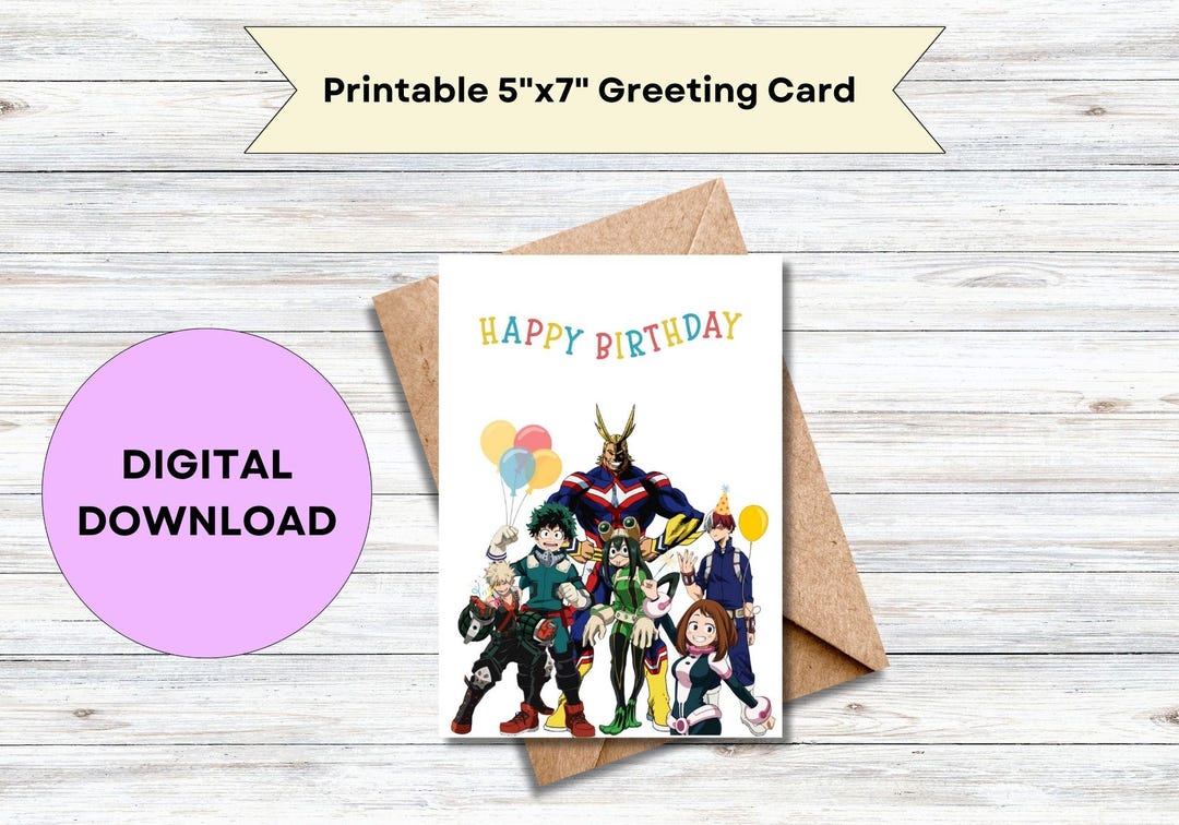 My Hero Academia "plus Ultra" Birthday Card | MHA Digital Download ...