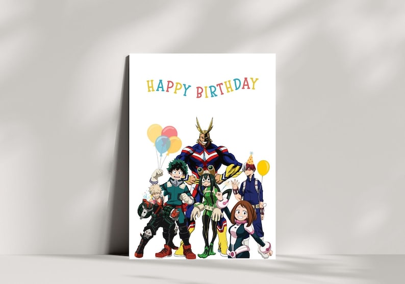 My Hero Academia "plus Ultra" Birthday Card | MHA Digital Download ...