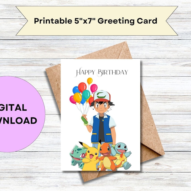 Pokemons Birthday Cards - Etsy