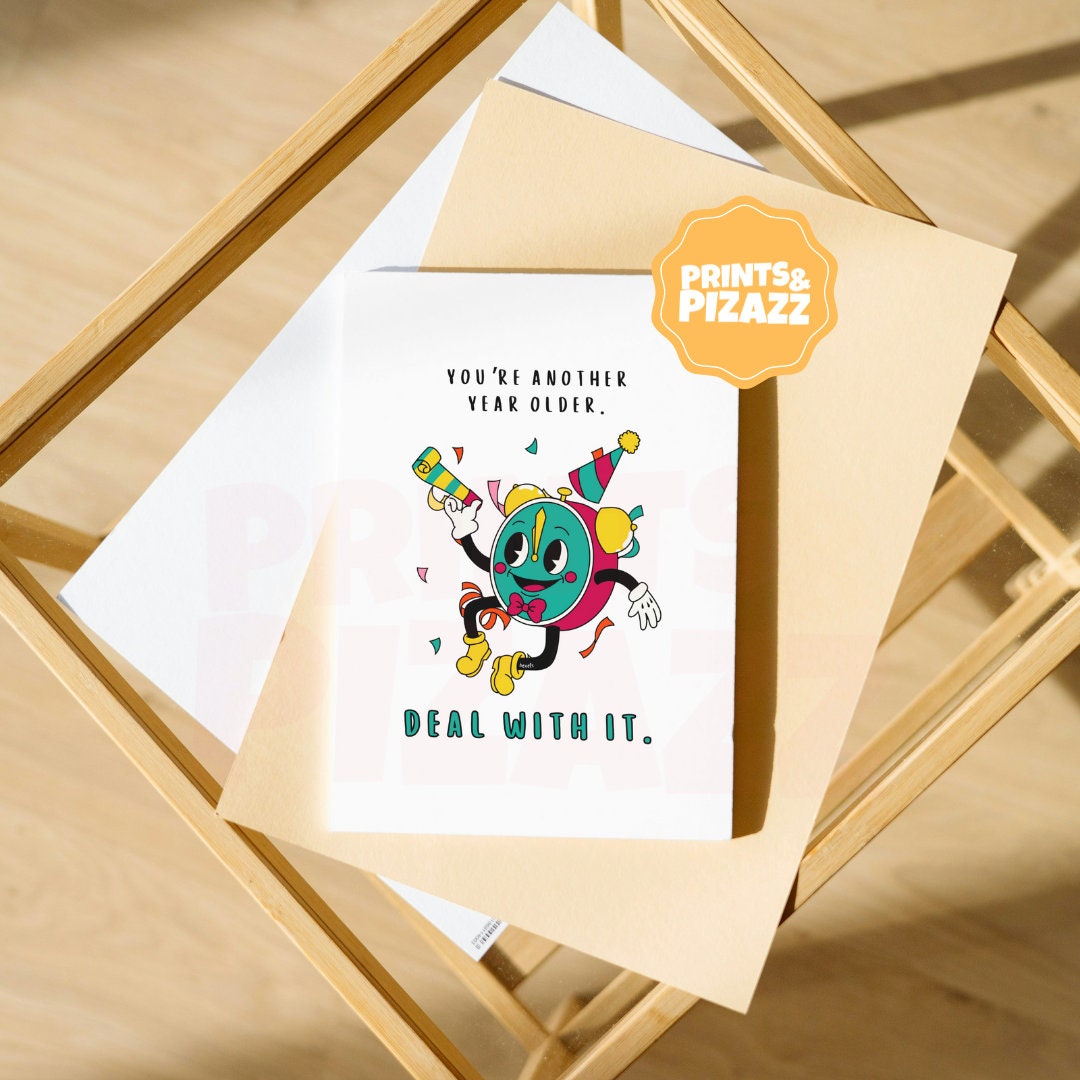 You're Another Year Older Funny Retro Birthday Card Template Instant ... You're Another Year Older Funny Retro Birthday Card Template Instant ...