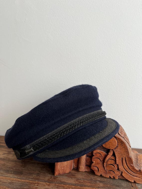 Vintage Wool Breton Fisherman's Cap - Nautical Mariti… - Gem