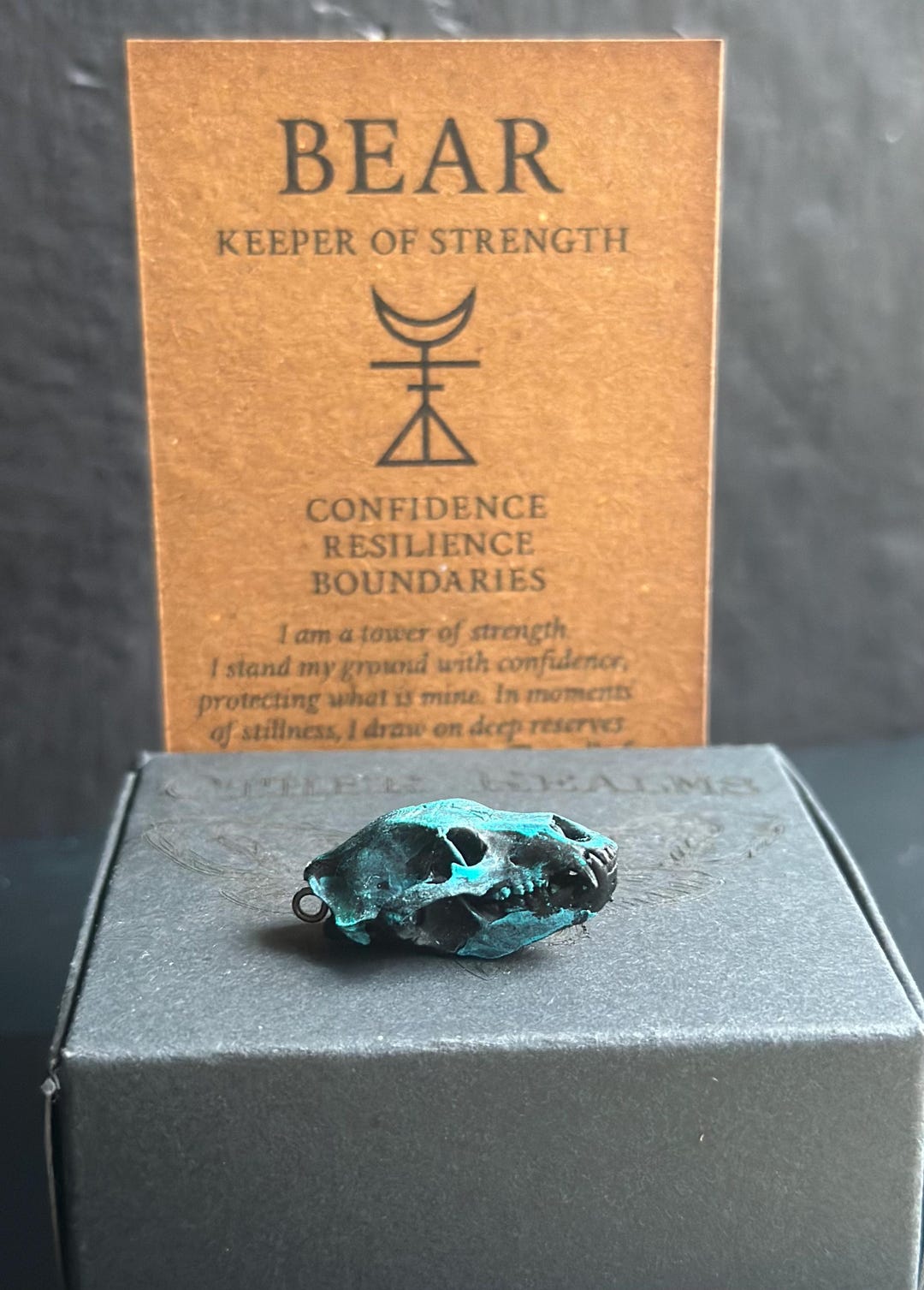 Bear Spirit,power Animal, Talisman, Engraved Sigil, Bear Skull Pendant ...