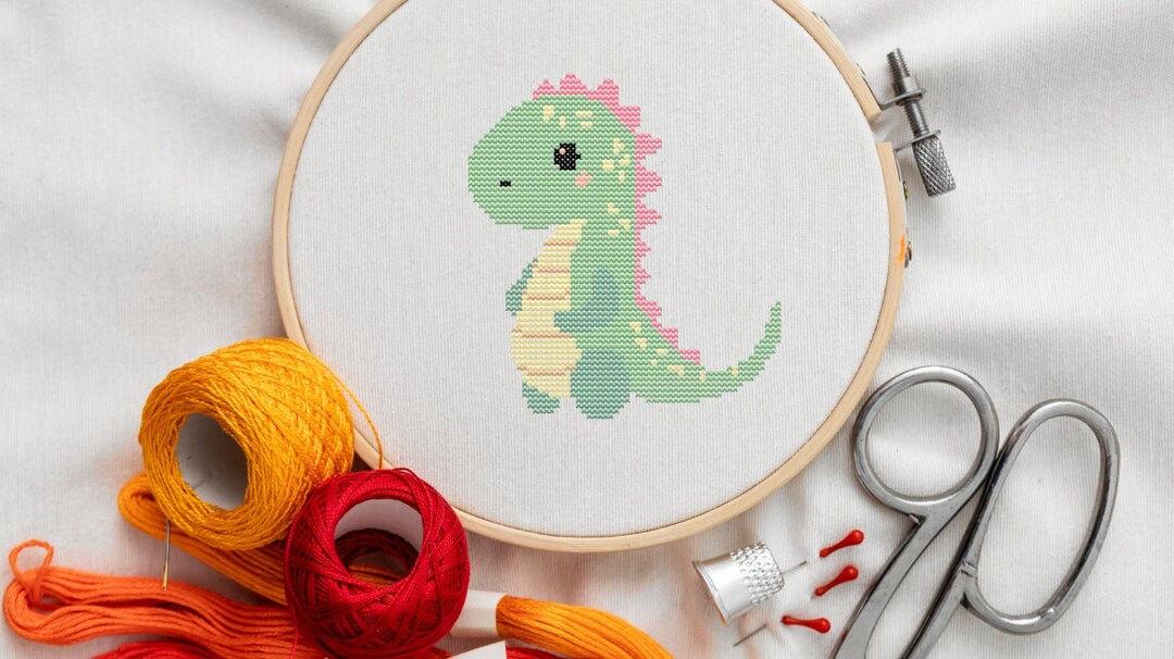 Cute Dino Cross Stitch Pattern - Etsy