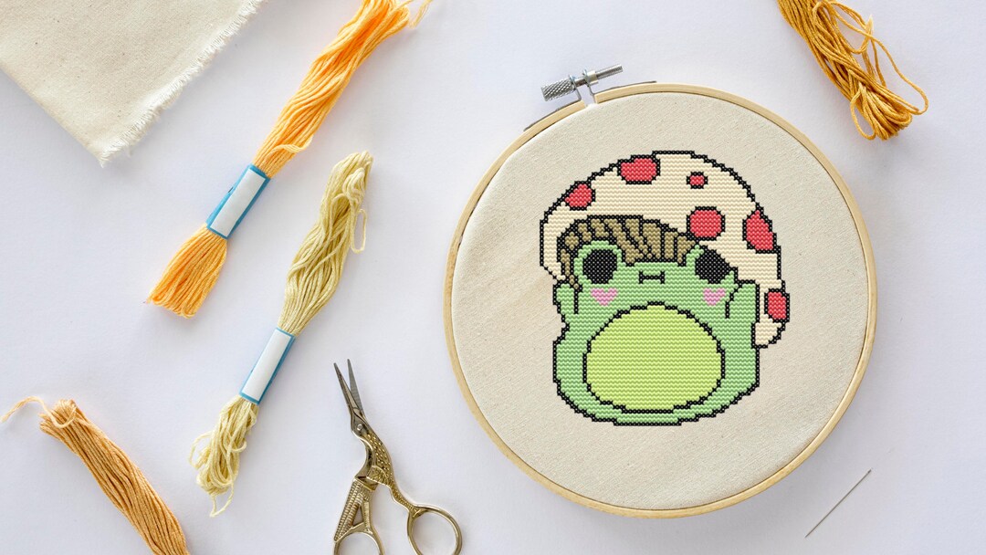 Mushroom Frog Cross Stitch Pattern - Etsy