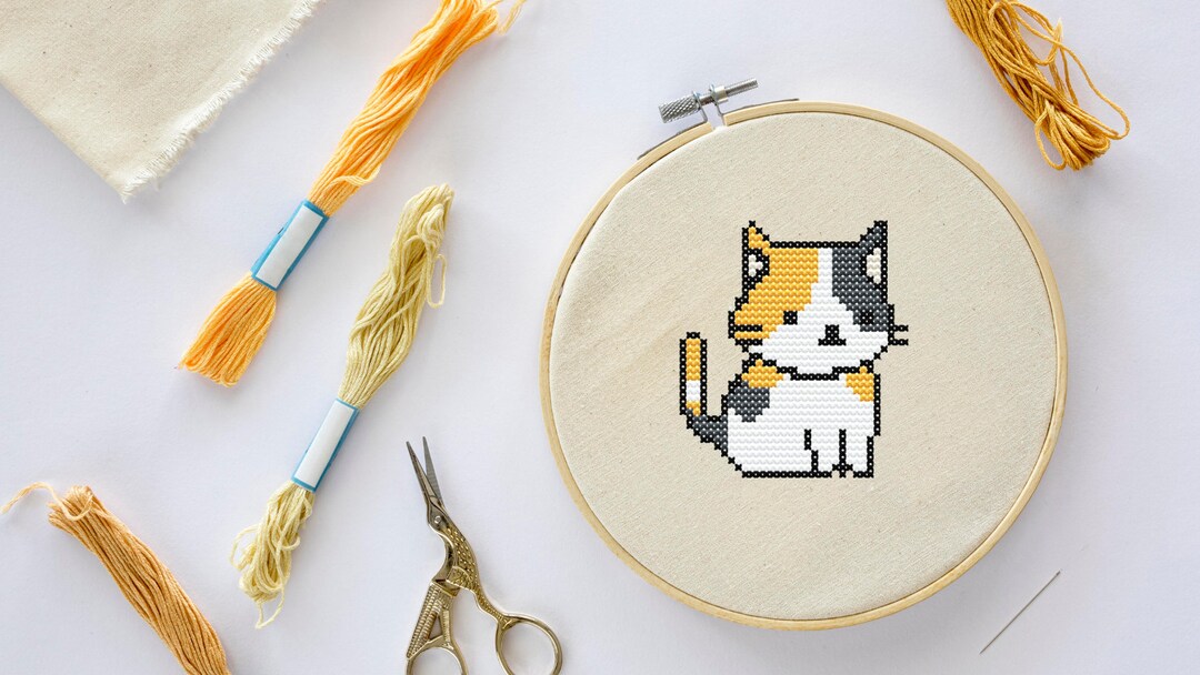 Small Calico Cat Cross Stitch Pattern - Etsy