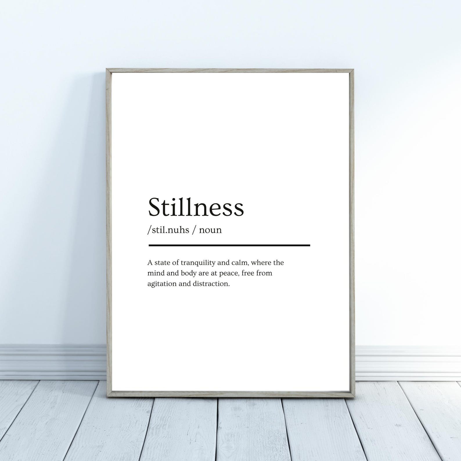 Stillness Definition Print | Self Care Wall Art | Mental Health Poster ...