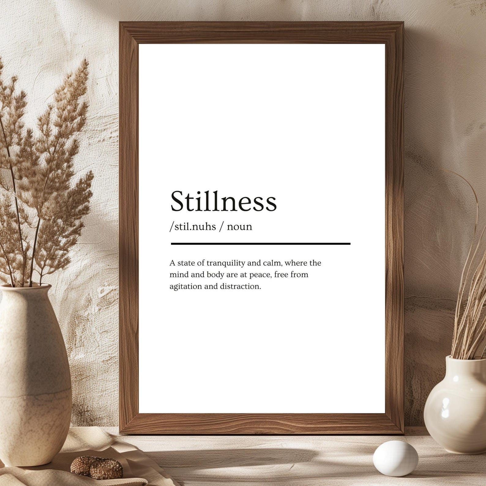 Stillness Definition Print | Self Care Wall Art | Mental Health Poster ...