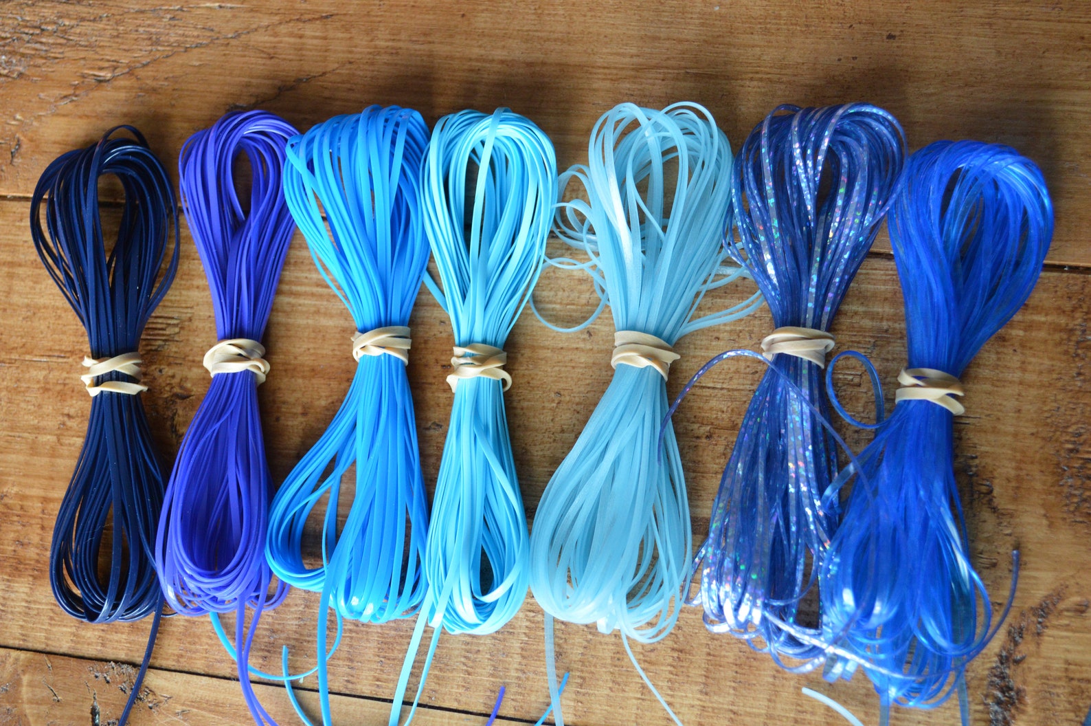 Lot of Rexlace Boondoggle Plastic Lace Gimp in BLUE Colors 70 Yards ...