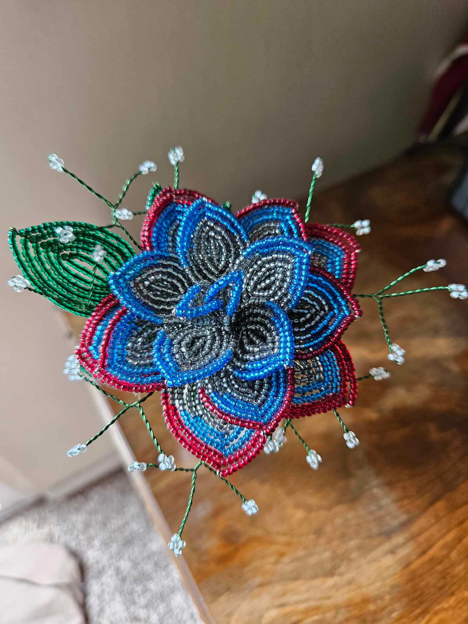 BRAND NEW! Handmade French Beaded Flowers Tri Tone Roses 7 Different ...