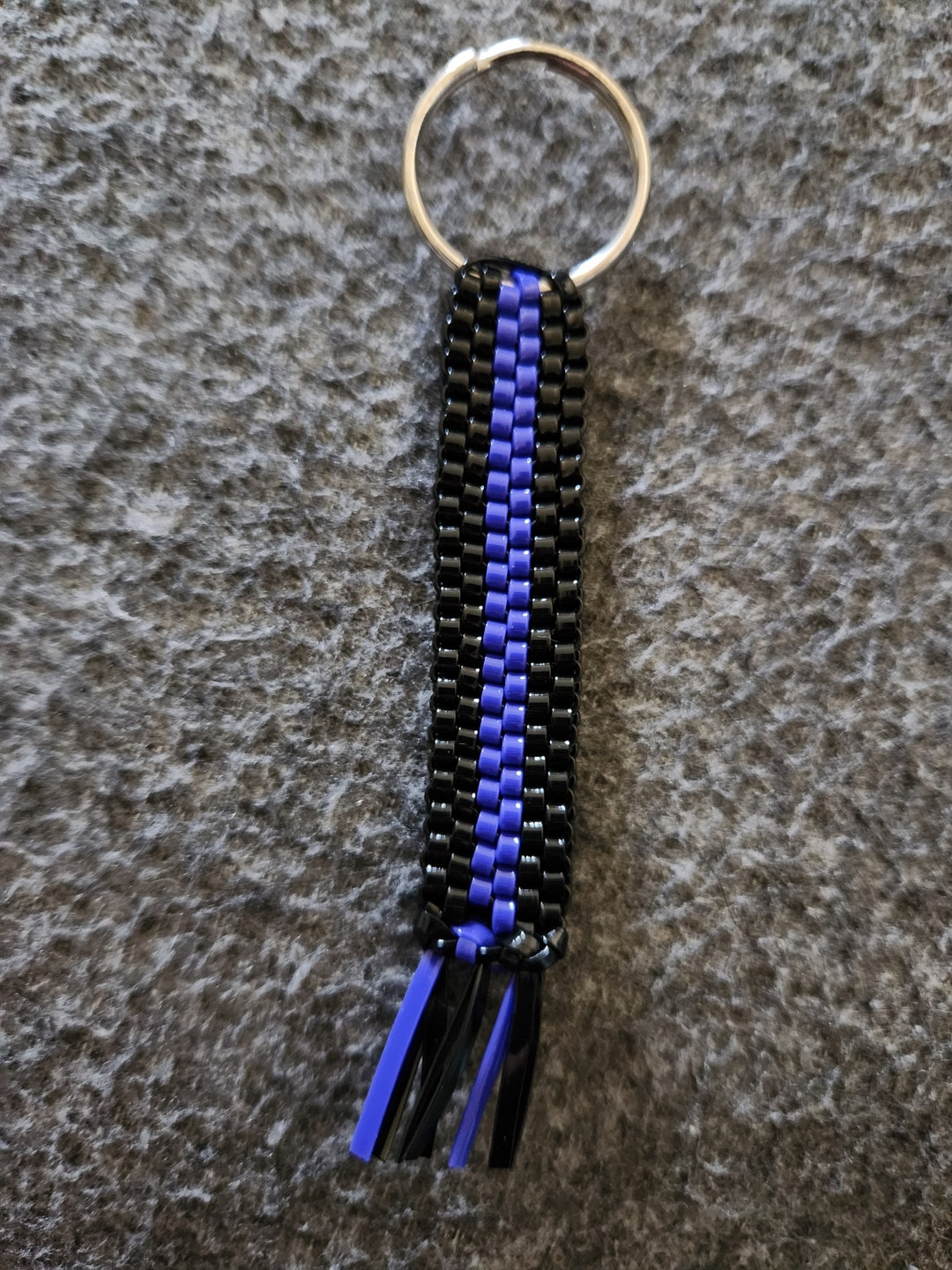 Police Thin Blue Line Rexlace Boondoggle Gimp Plastic Lace Key Chains ...