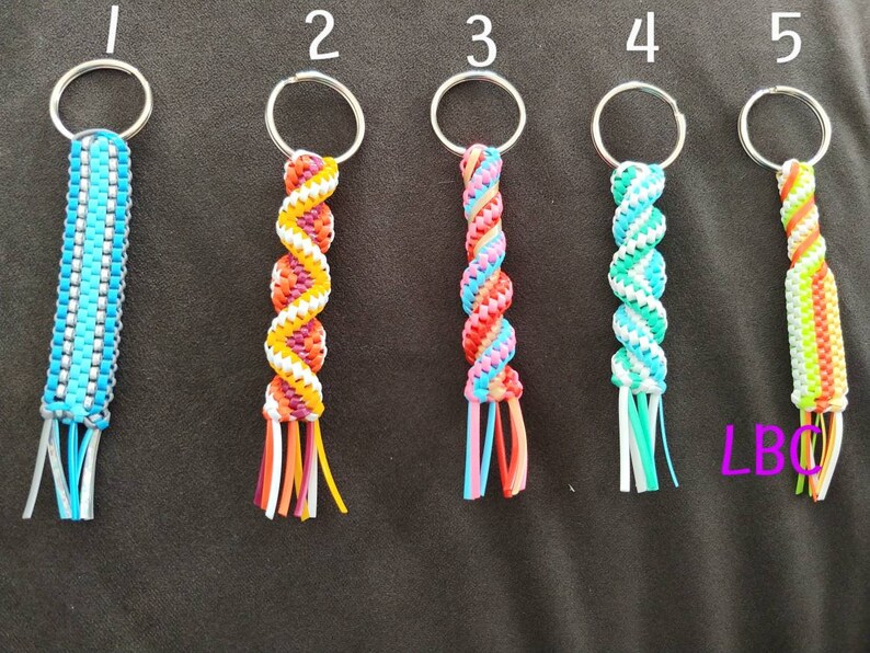 Custom Rexlace Boondoggle Gimp Plastic Lace Keychain You Pick Colors ...