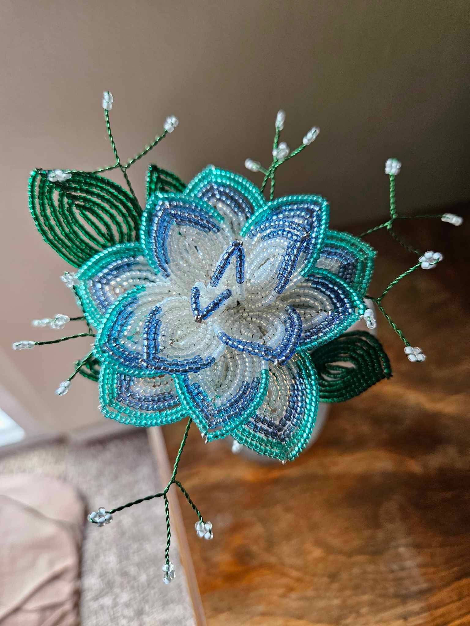 BRAND NEW Handmade French Beaded Flowers Tri Tone Roses 7 - Etsy