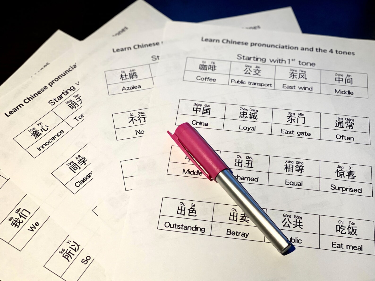 Chinese Tones Exercise With English Translation - Etsy