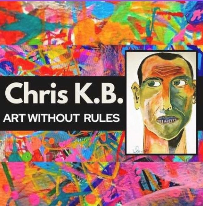 Liberty Unframed Original Mounted Abstract Portrait Chris KB Art ...
