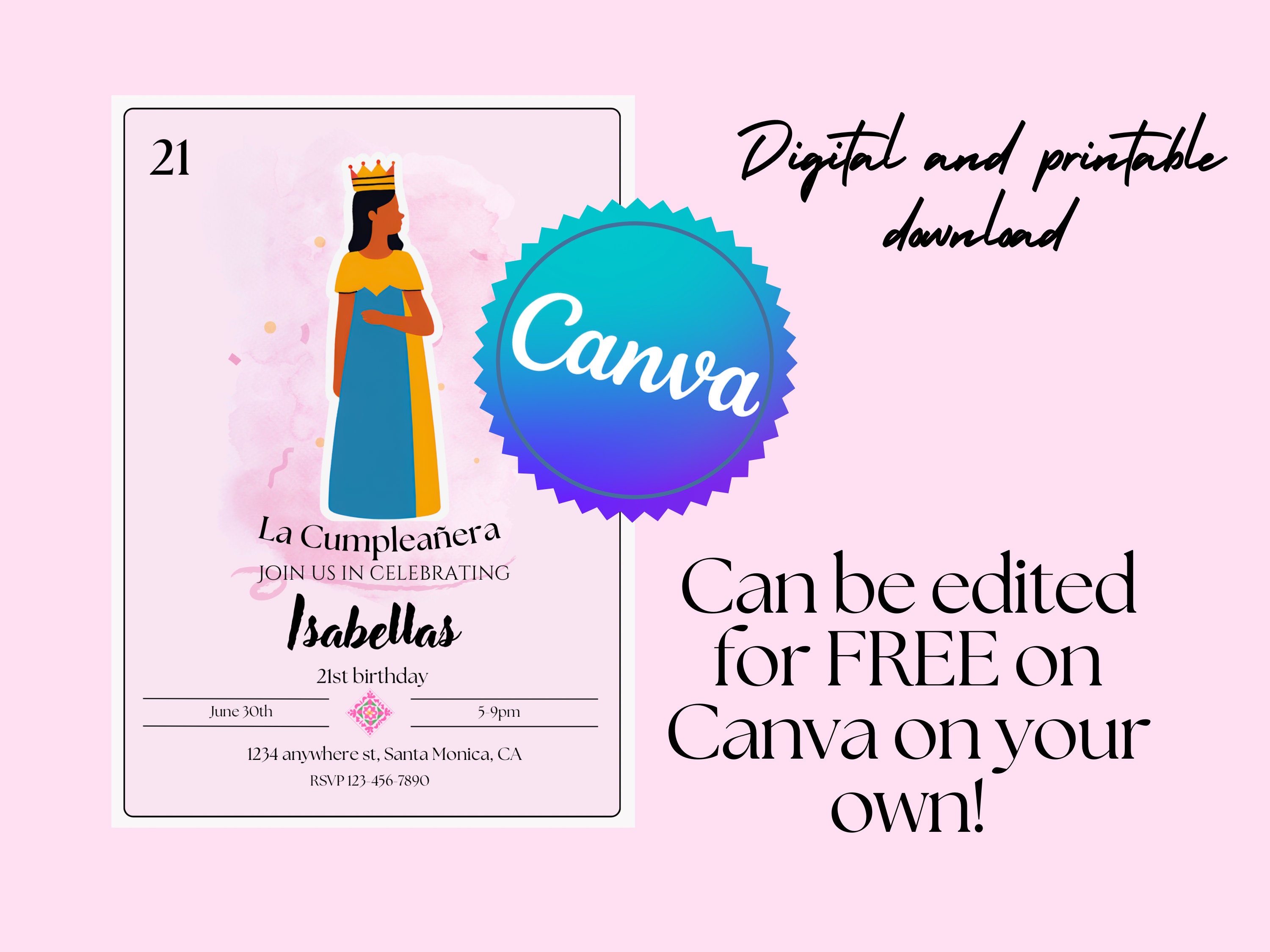 Editable Lotería Theme Invitation, Fiesta Theme, Girl Birthday Party ...