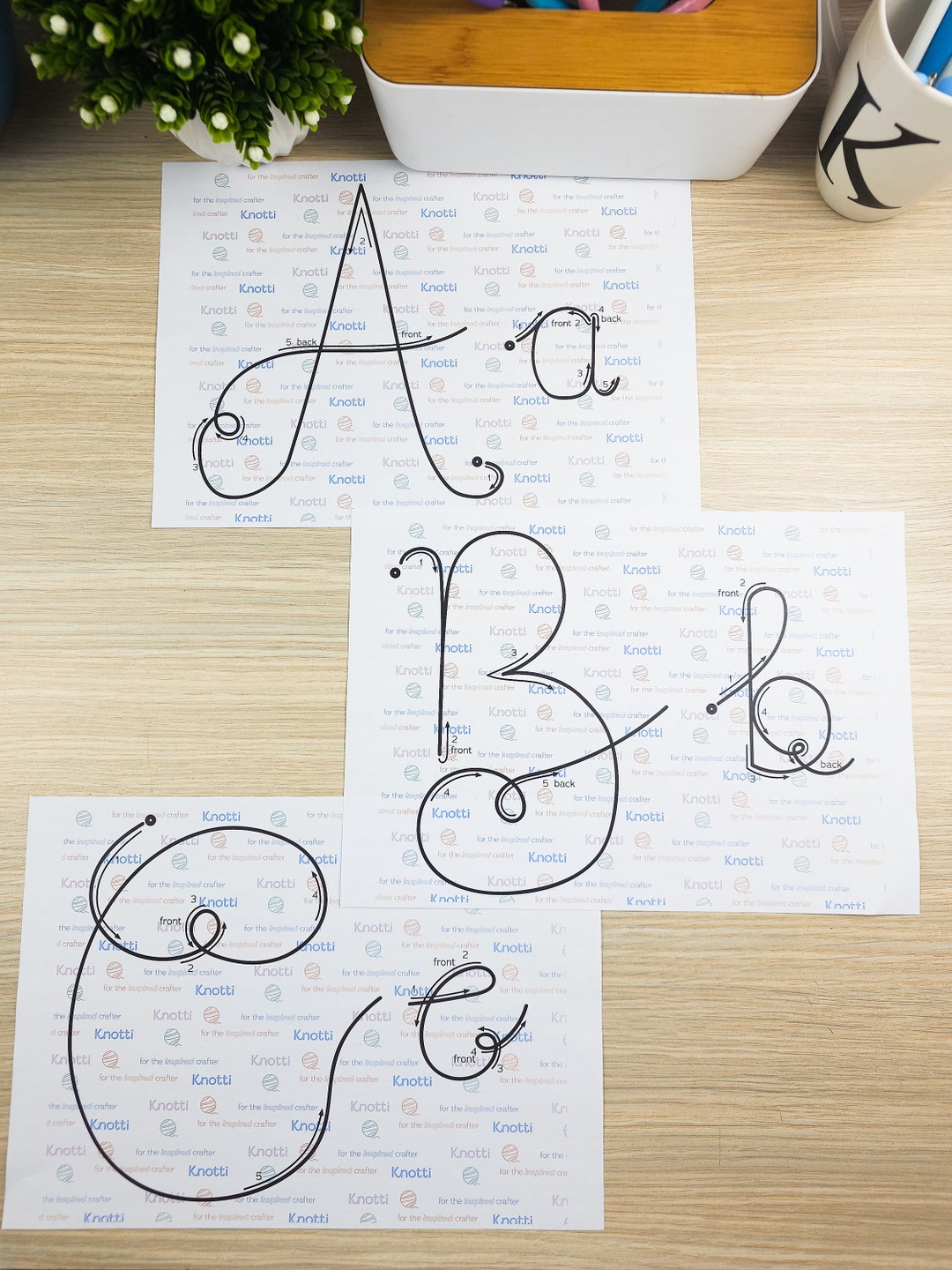 Knitted Wire Alphabet Template L Tricotin Template - Etsy