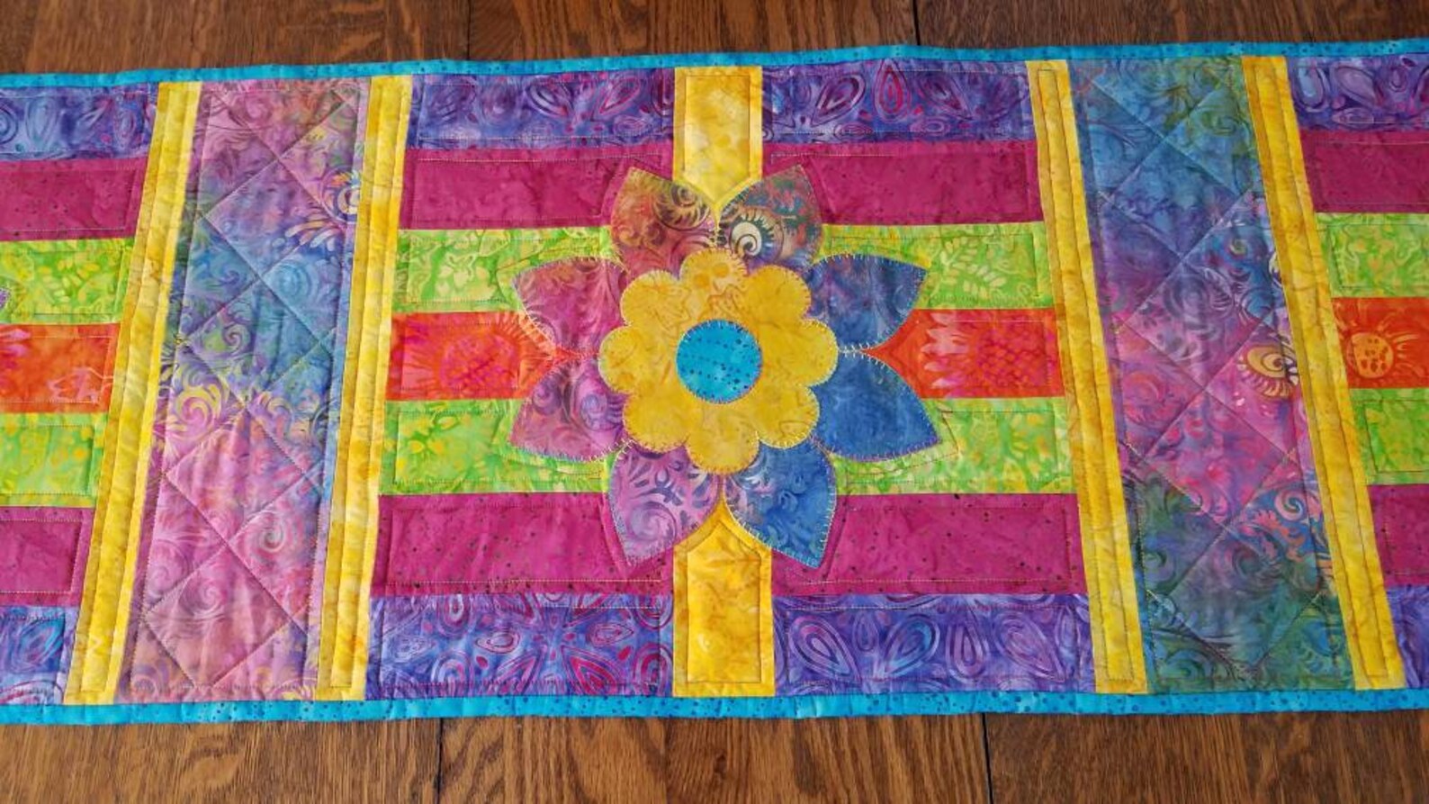 Springy & Bright Handmade Table Runner With Flowers | Etsy