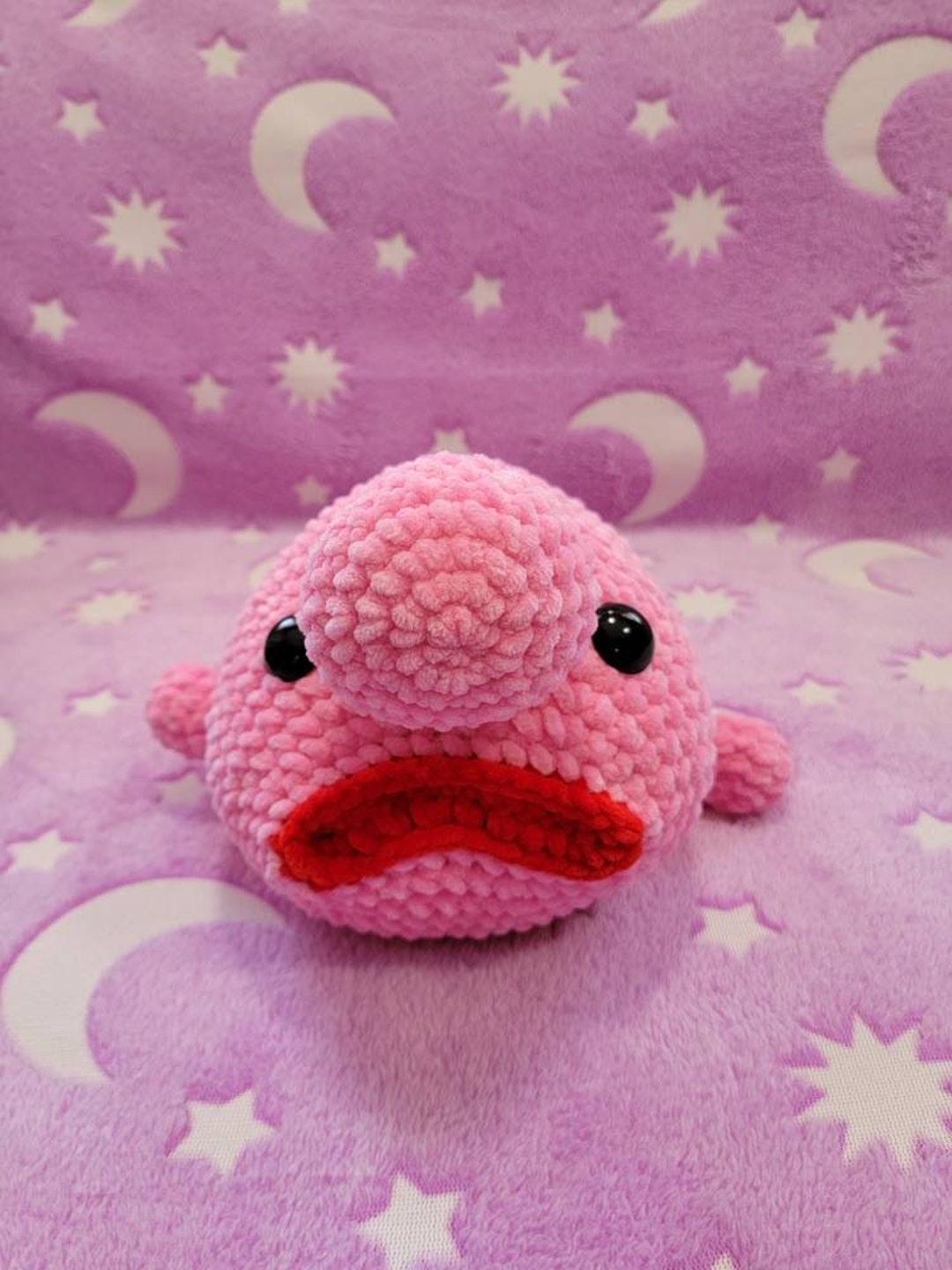 Crochet Chunky Cute Pink Blob Fish - Etsy