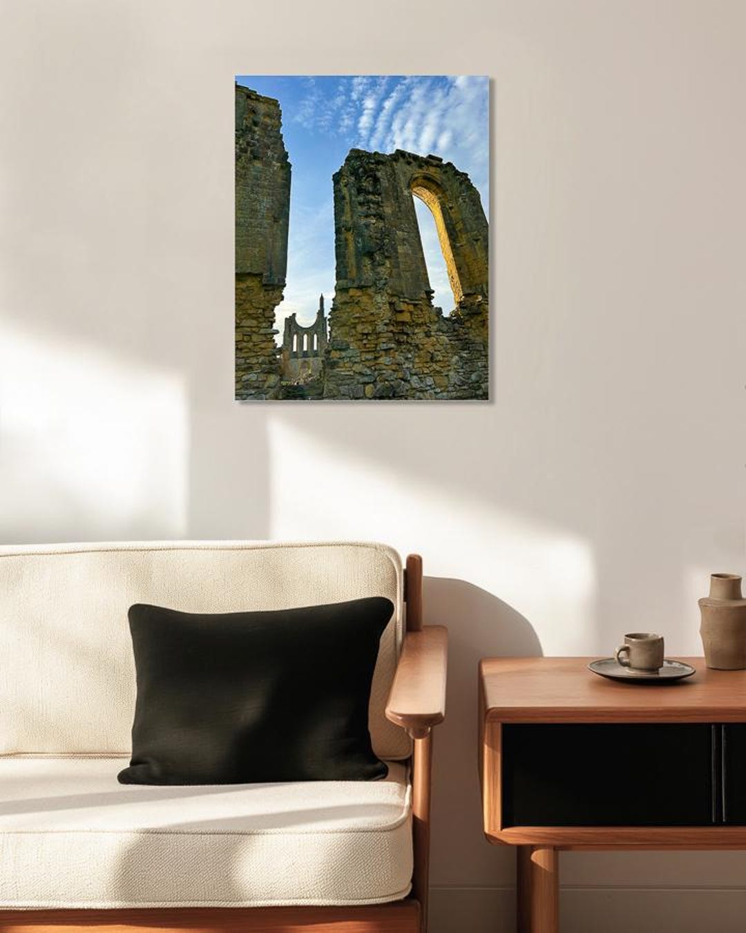 Sun Setting at Byland Abbey, North Yorkshire, England, Original ...