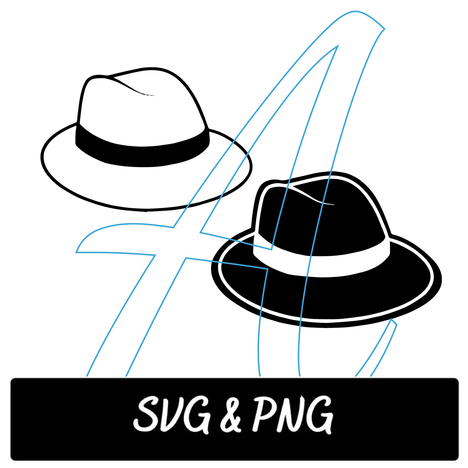 Fedora Hat SVG, Classic Hat PNG, Gentleman Hat Clipart, Hat Cut File ...