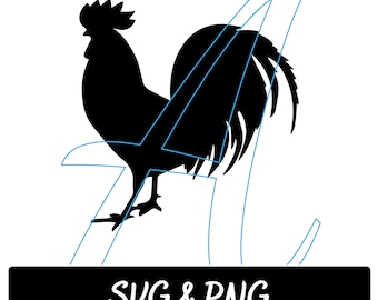 Rooster Svg. Vector Cut File for Cricut, Silhouette, Pdf Png Eps Dxf ...