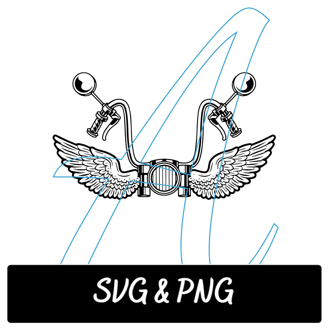 Motorcycle Handle Bars Svg, Wings Svg, Motorcycle Png, Motorbike Svg ...
