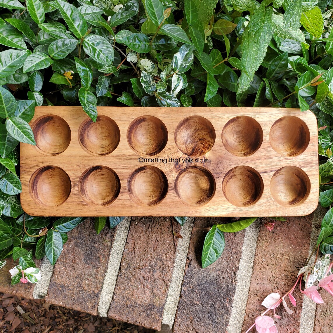 Egg Holder, Dozen Egg Counter Storage, Acacia Wood, Natural Wood Egg ...
