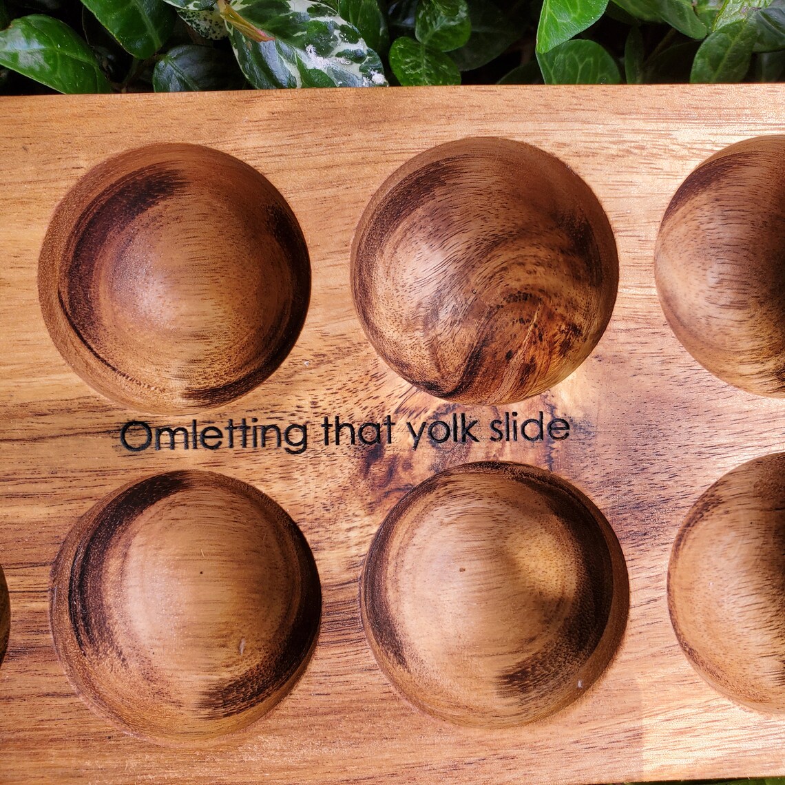Egg Holder, Dozen Egg Counter Storage, Acacia Wood, Natural Wood Egg ...