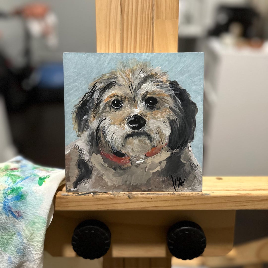 Dog Portrait Gouache Painting. Custom Portrait. - Etsy