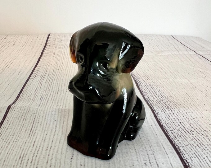 Vintage Boyd Black/tan Slag Glass Dog - Etsy