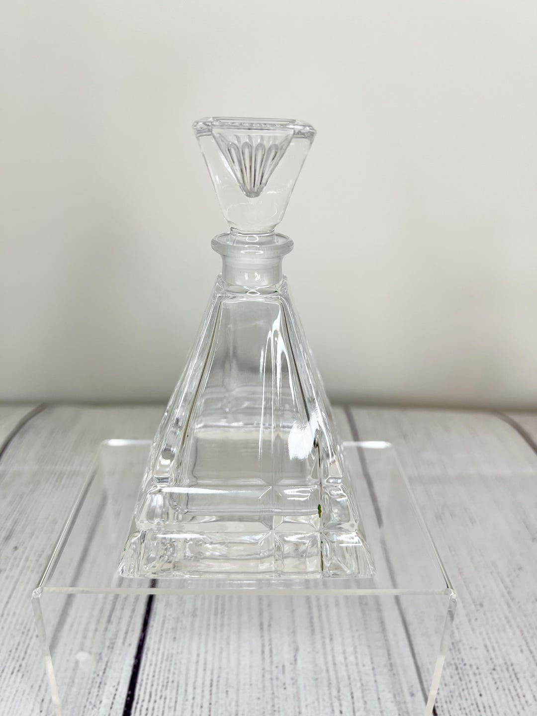 Art Deco Crystal Glass Pyramid Shaped Perfume Bottle - Etsy