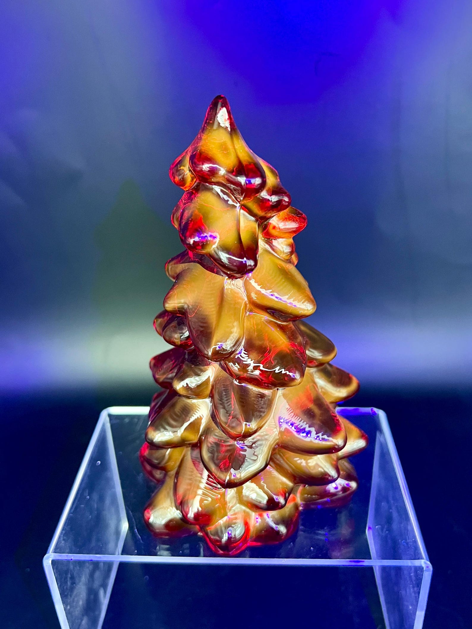 Mosser Medium Sized Red Glass Tree Figurine Glows Christmas - Etsy