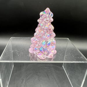 Cute Mosser Pink Iridescent Christmas Holiday Glass Tree - Etsy