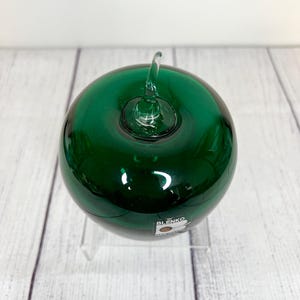 Vintage Blenko Hand Blown Green Glass Apple Paperweight - Etsy