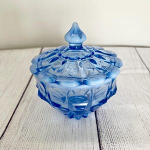 Beautiful Fenton Opalescent Periwinkle Blue Lidded Candy Dish - Etsy