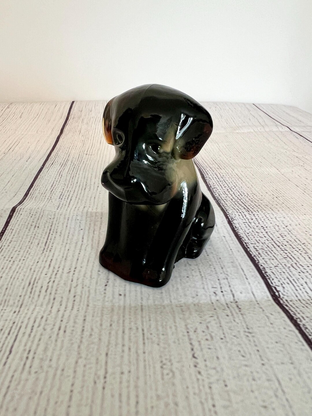 Vintage Boyd Black/tan Slag Glass Dog - Etsy