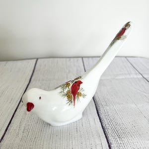 Beautiful Vintage Fenton Hand Painted Cardinals on White Bird of ...