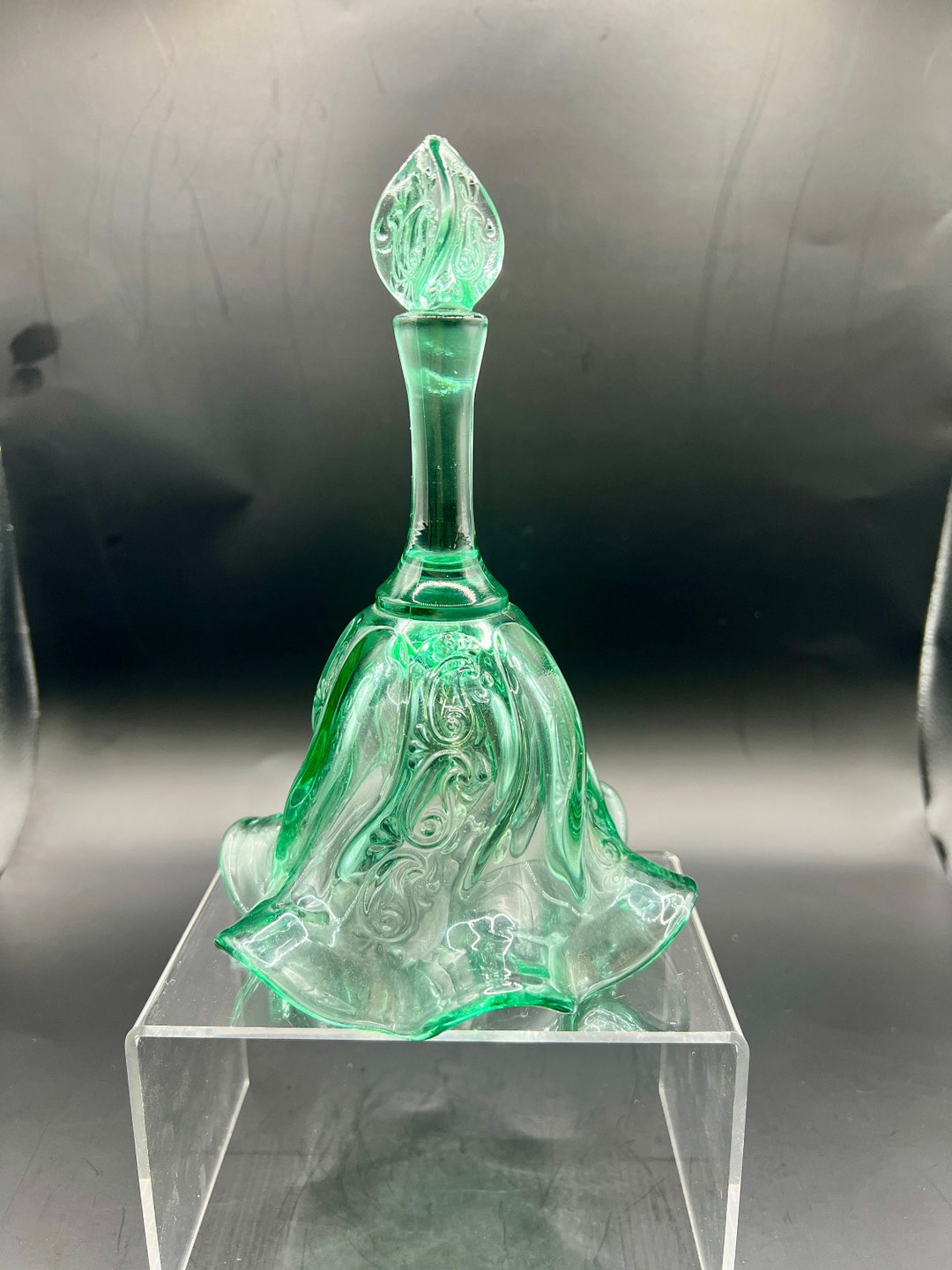 Vintage Fenton Sea Mist Green Glass Bell With Swirl Motif - Etsy