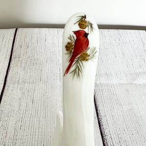 Beautiful Vintage Fenton Hand Painted Cardinals on White Bird of ...
