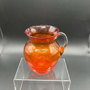 Vintage Small Orange Pitcher - Etsy