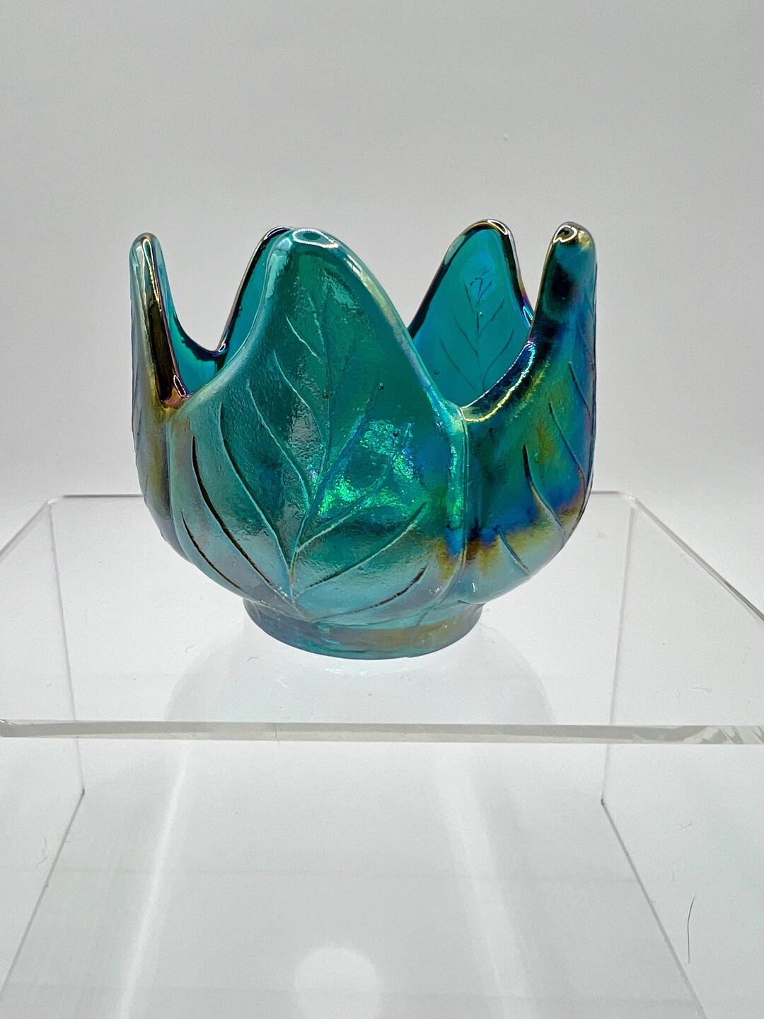 Beautiful Blue Iridescent Votive Candle Holder - Etsy