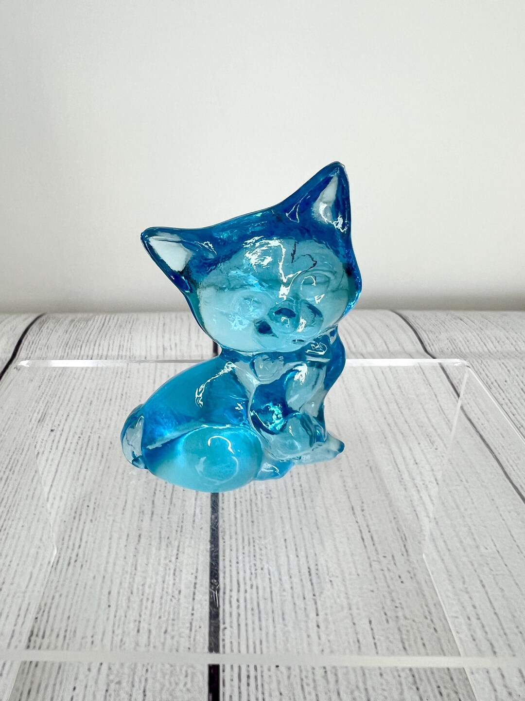 Cute Little Blue Cat Kitten Figurine - Etsy