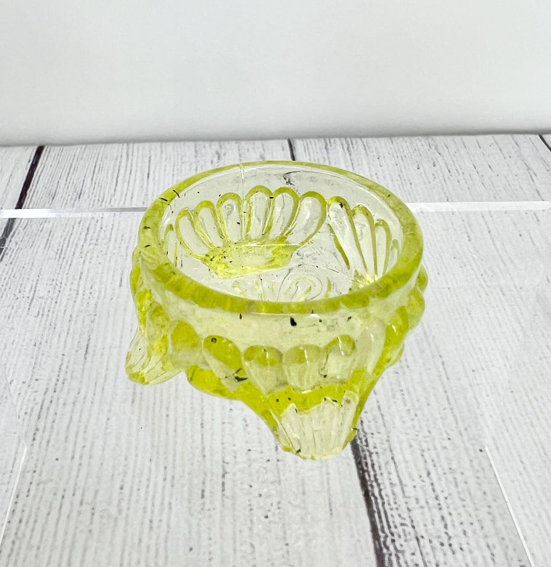 Older Topaz Vaseline Glass Salt Cellar - Etsy