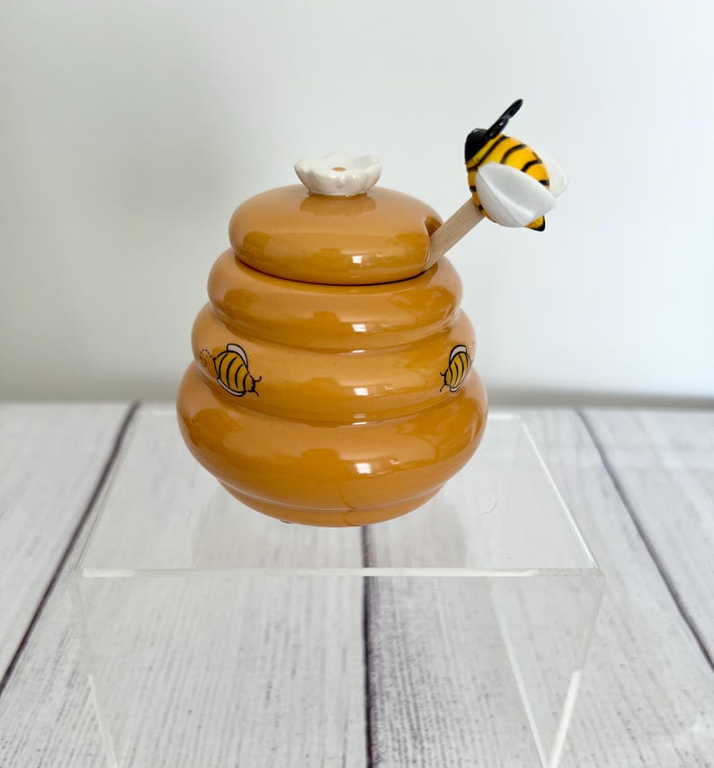 Ceramic Beehive Honey Pot With Dowel Server - Etsy