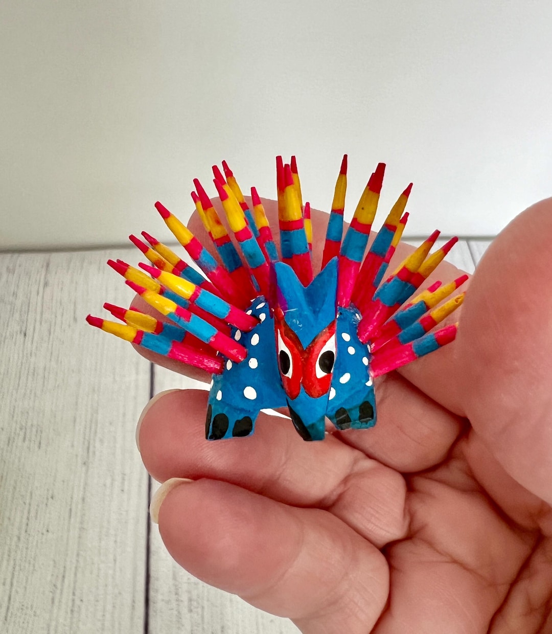 Colorful Mini Porcupine Oaxacan Alebrije Wood Carving From Mexico - Etsy