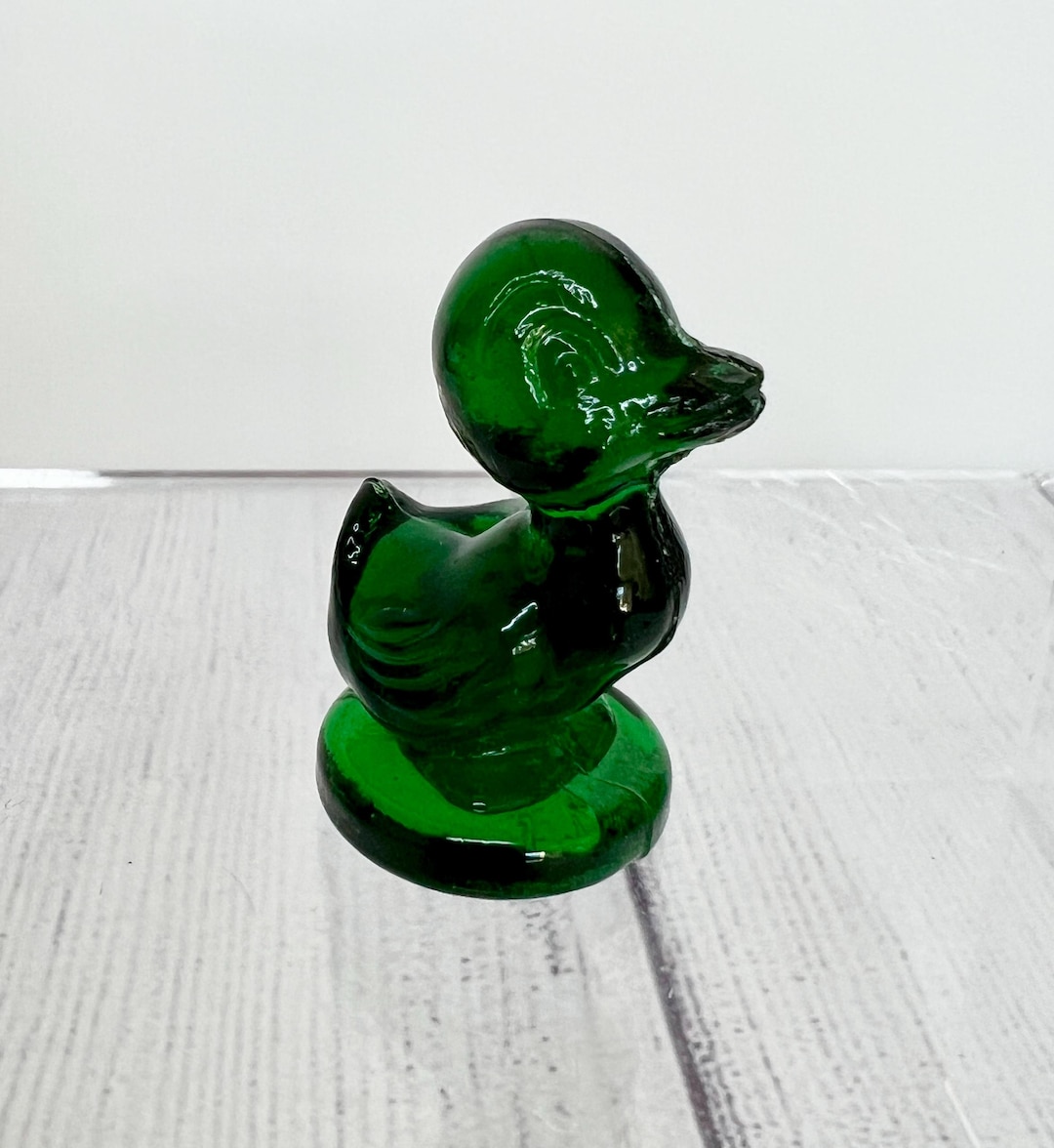 Vintage Boyd Debbie Duck Green Glass Figurine - Etsy
