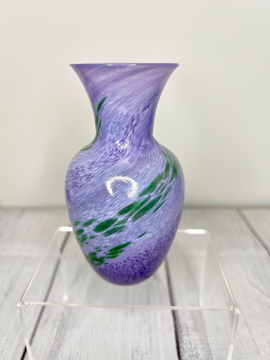 Beautiful Caithness Scotland Glass Purple and Green Swirl Bud Vase - Etsy