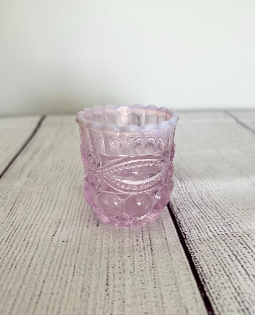 Mosser Glass Pink Opalescent Eye Winker Toothpick and Candle Votive ...