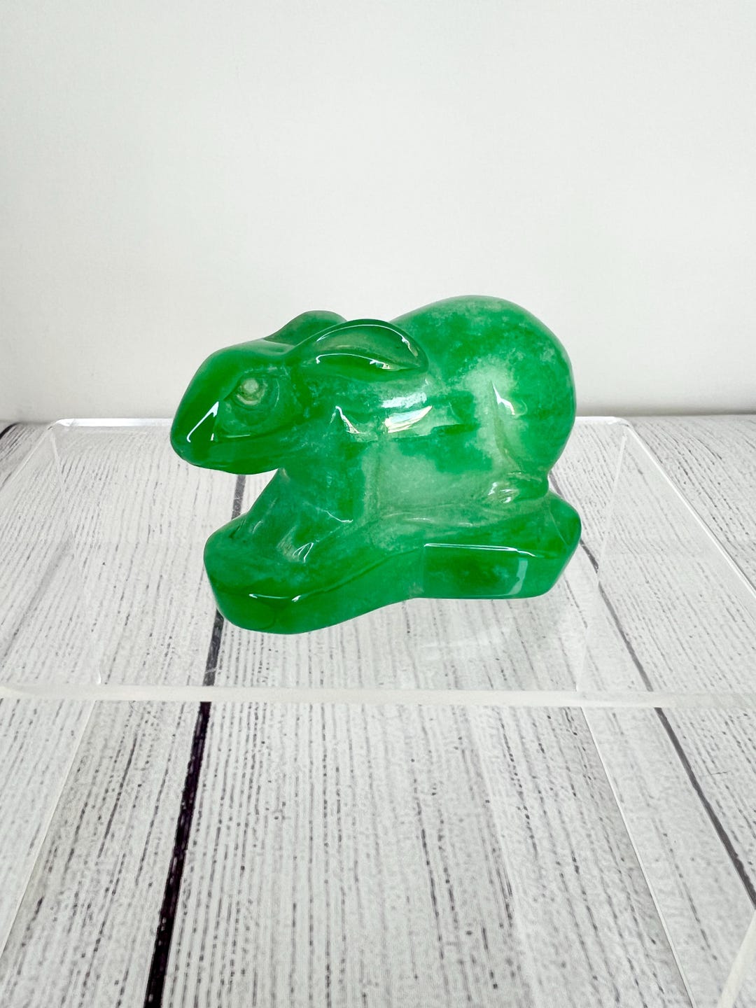 Beautiful Green Glass or Stone Rabbit Figurine - Etsy