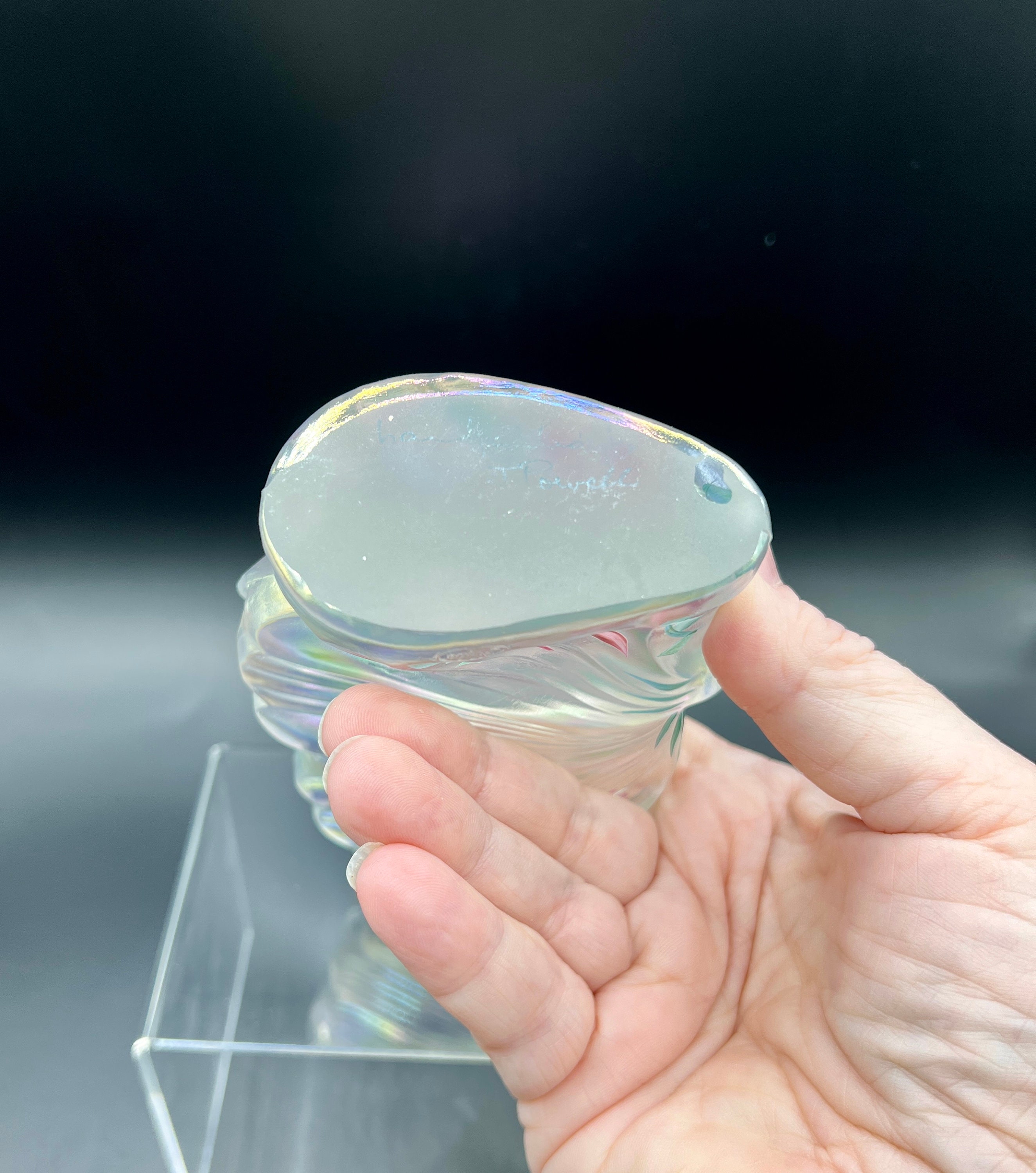 Vintage Fenton Iridescent, Hand-painted Butterfly Figurine Paperweight ...